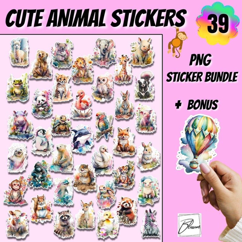 Stickers Animals - Etsy