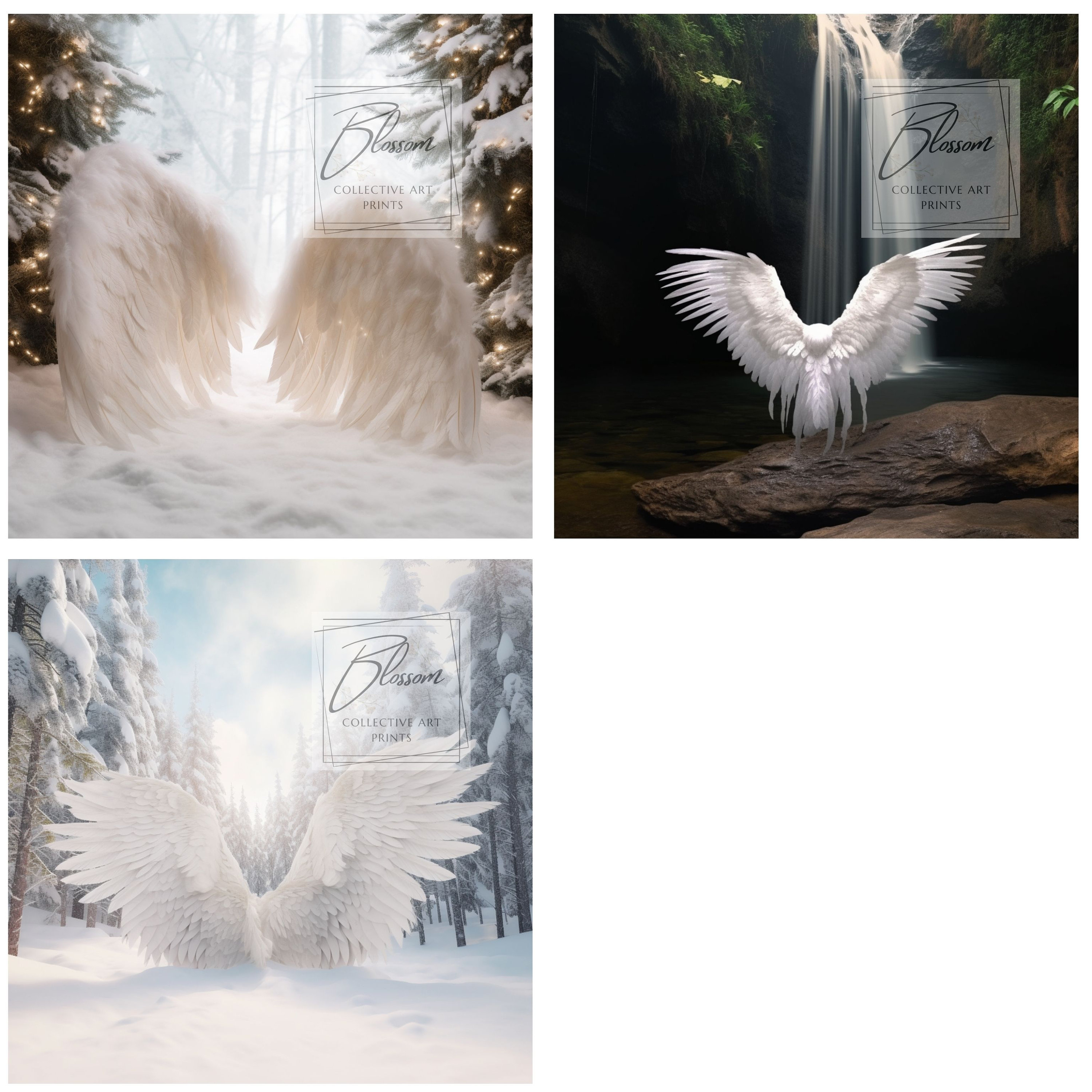15 X Digital Backdrops, Elegant Angel Wings Background, Wing Digital ...