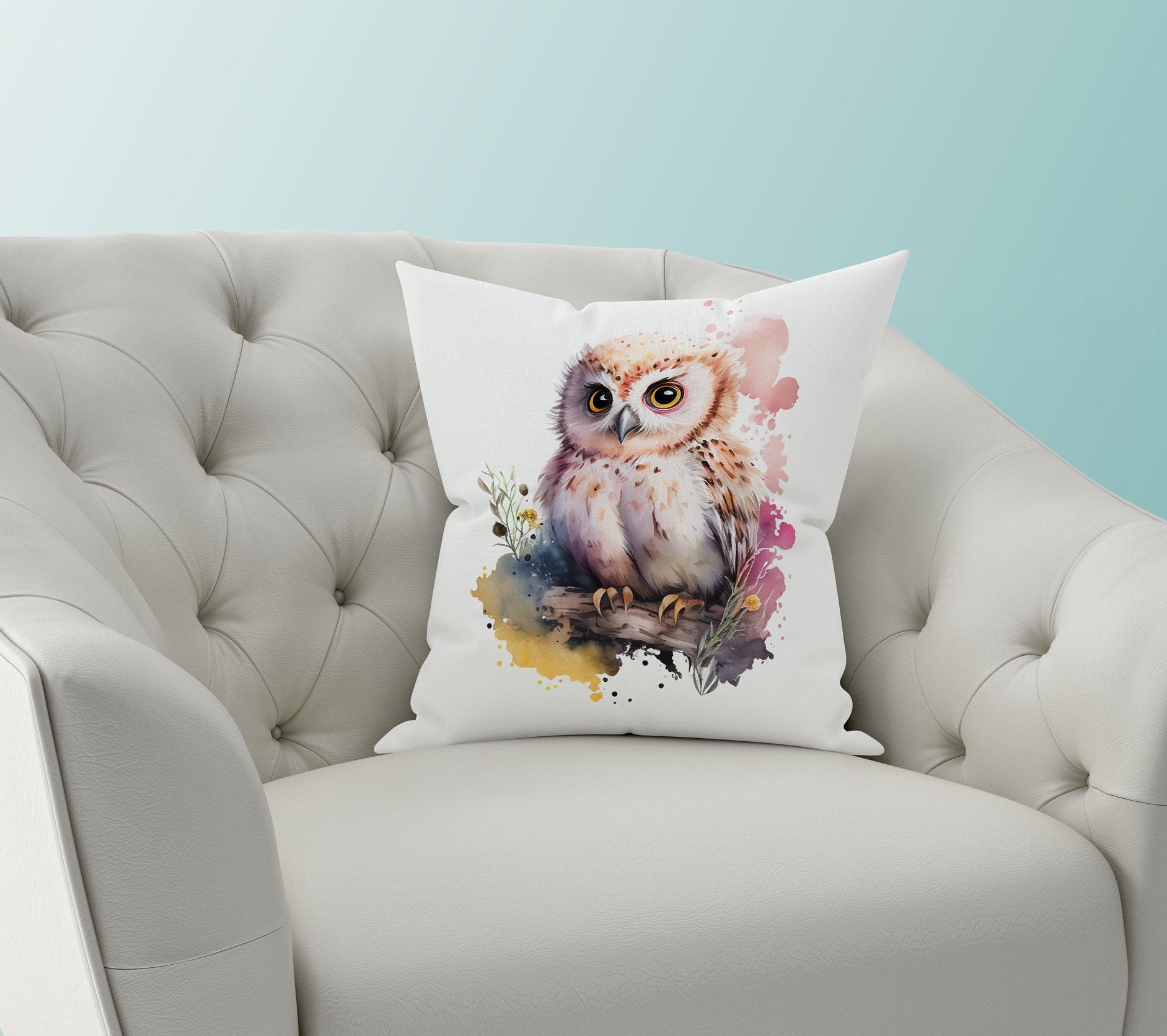 Nursery Animal Pillow Case Print, Baby Owl Pillow Case, Child's Decor ...