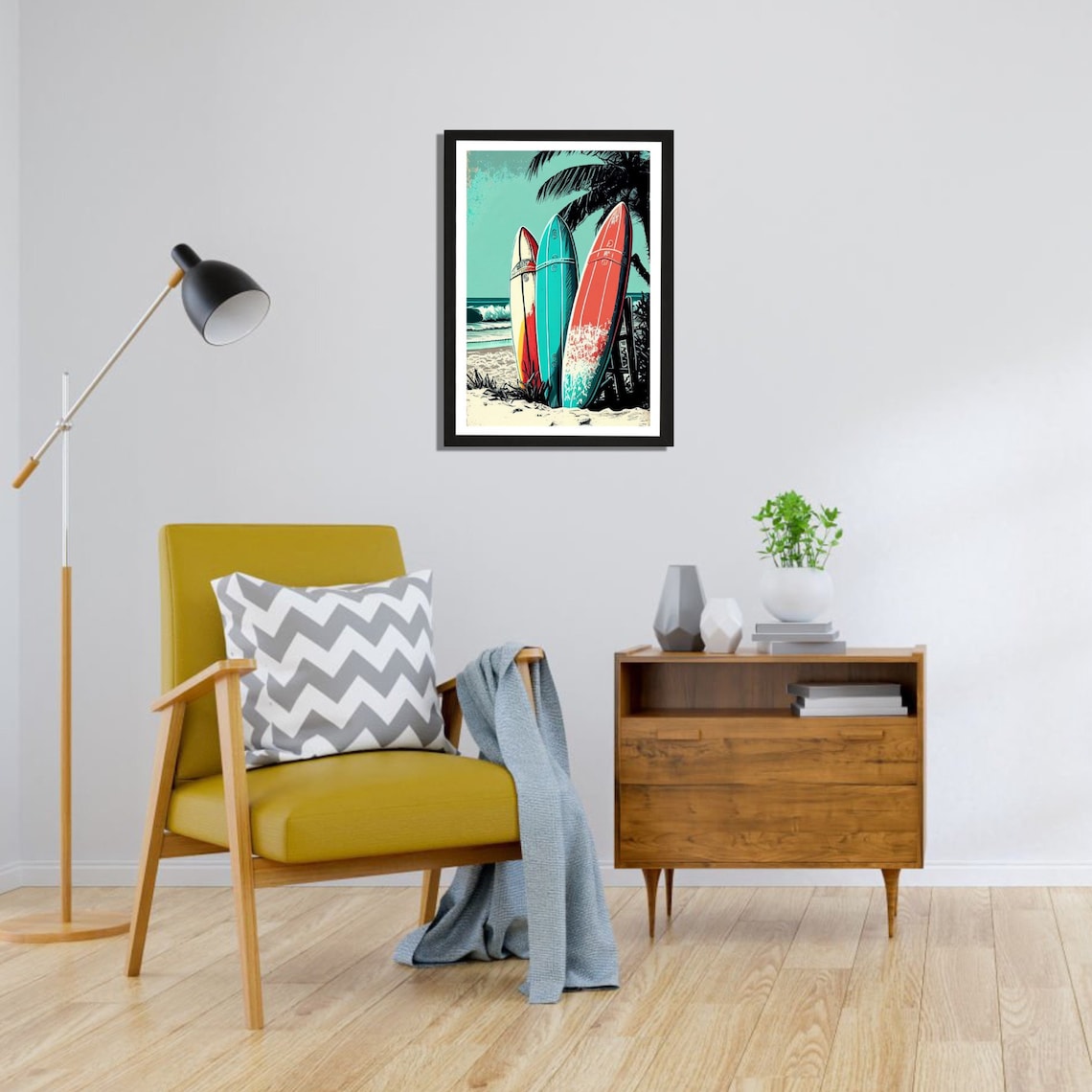 Tropical Beach | Hawaiian | Boho | Surfboards | Palm Trees | Ocean ...