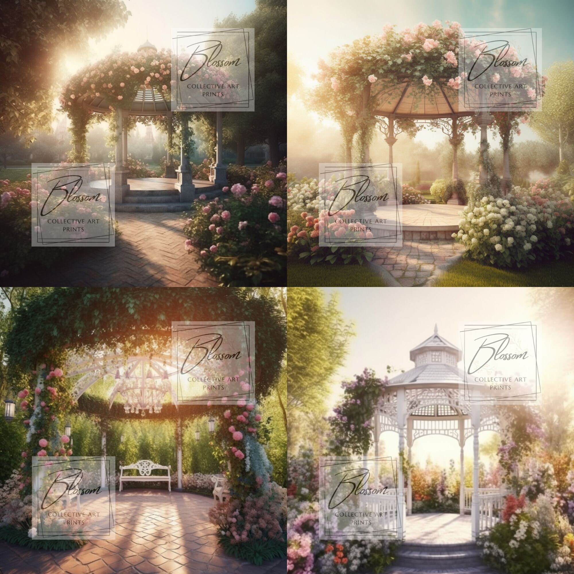 10 X Digital Backdrops, Classic Elegance Grand Gazebos, Gazebo Back ...