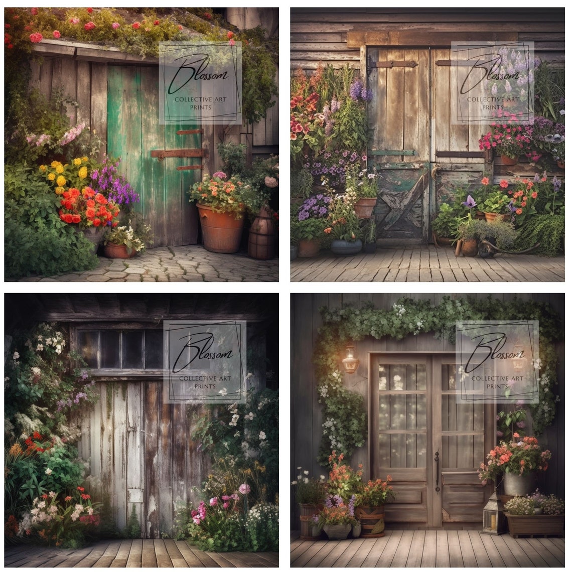 12 X Digital Backdrops, Rustic Barn Door Backdrops, Barn Door Backdrop ...