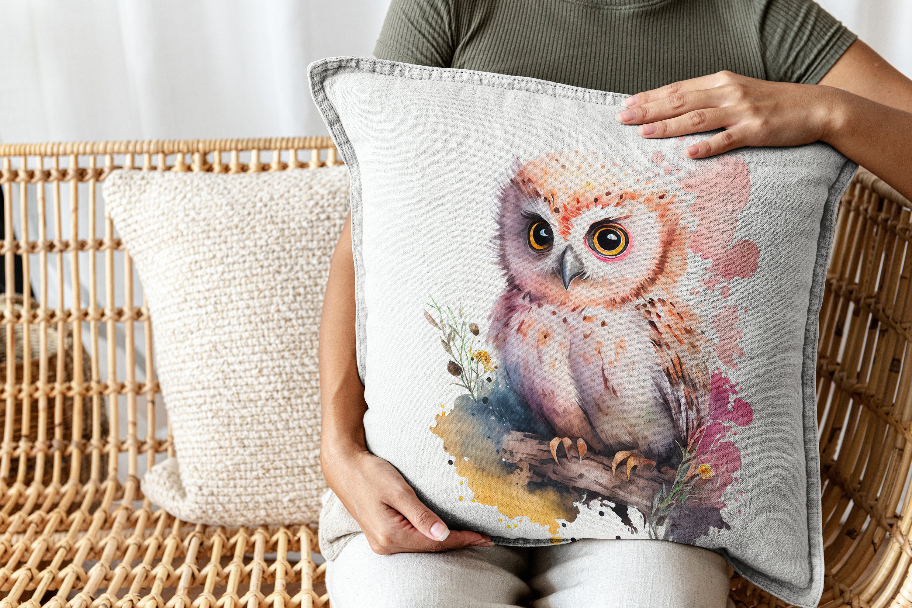 Nursery Animal Pillow Case Print, Baby Owl Pillow Case, Child's Decor ...