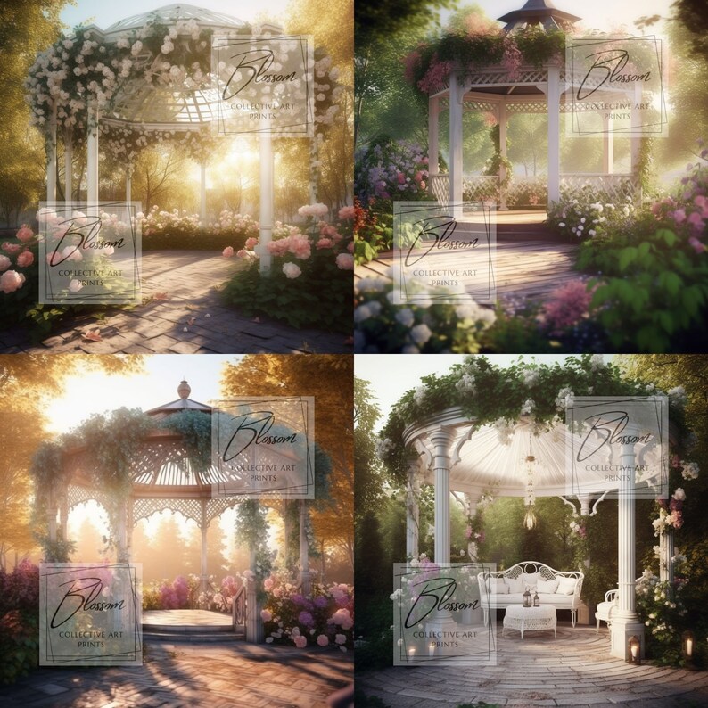 10 X Digital Backdrops, Classic Elegance Grand Gazebos, Gazebo Back ...