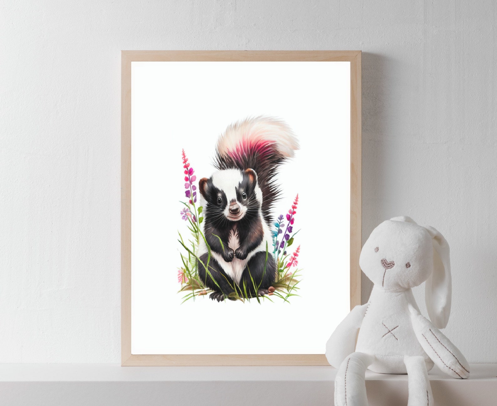 Nursery Animal Wall Art Baby Skunk Wall Art Water Color Wall Art ...