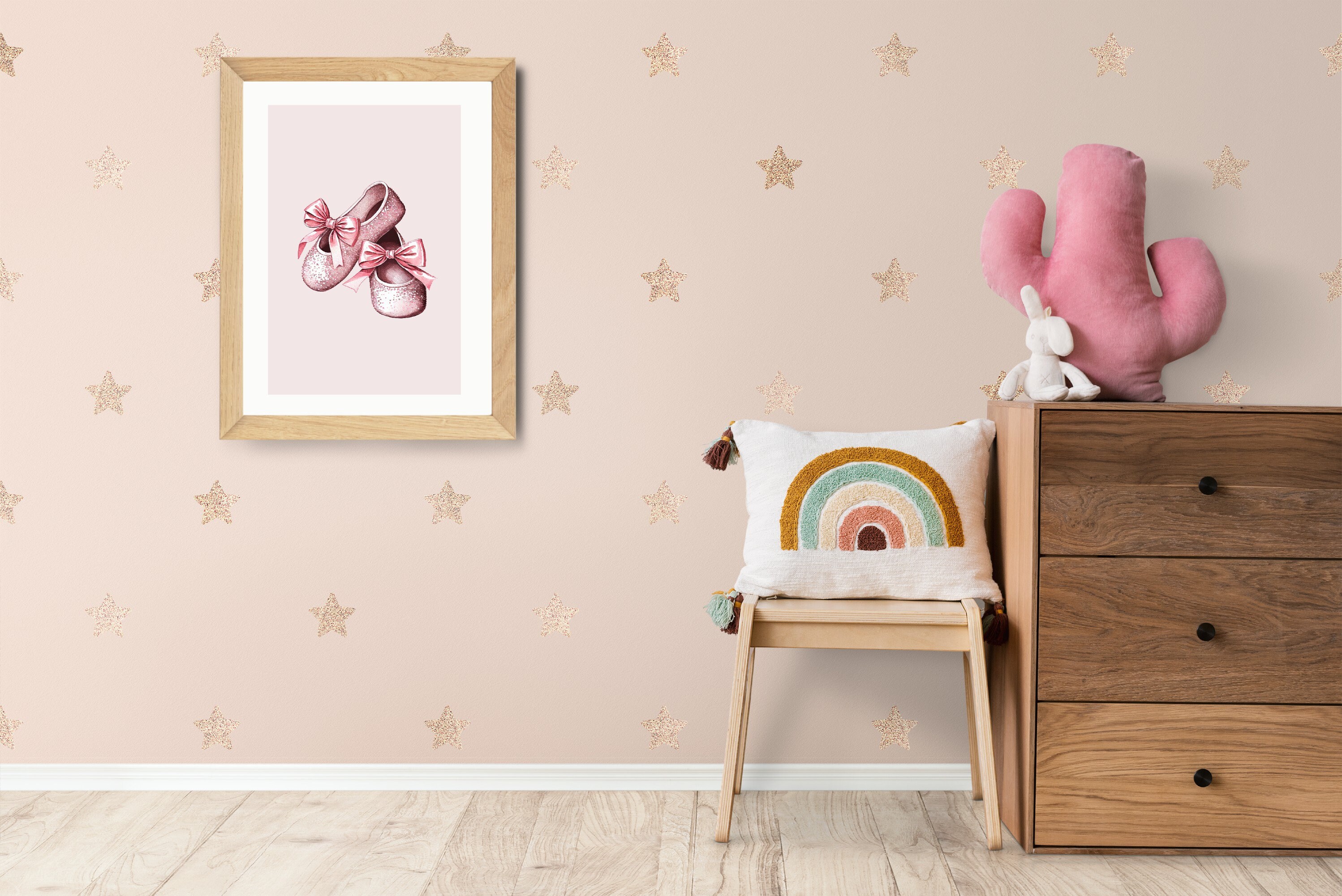 Glittering Ballerina Slippers Wall Art Ballet Slippers Wall Art Pink ...