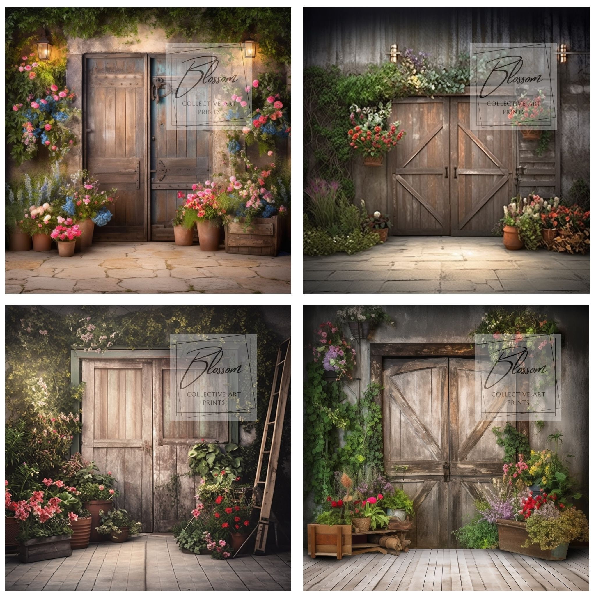 12 X Digital Backdrops, Rustic Barn Door Backdrops, Barn Door Backdrop, Digital Backdrop ...
