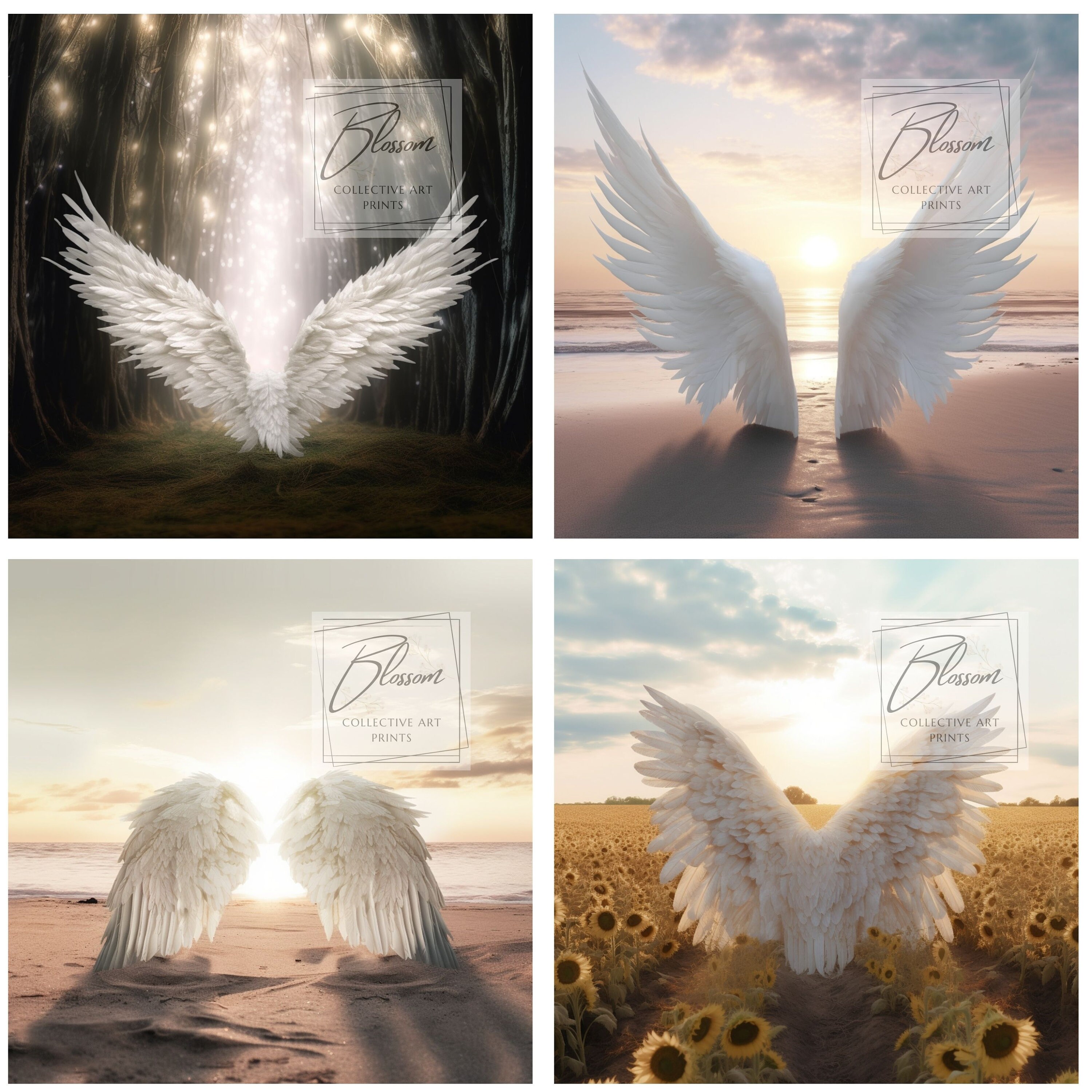 15 X Digital Backdrops, Elegant Angel Wings Background, Wing Digital ...