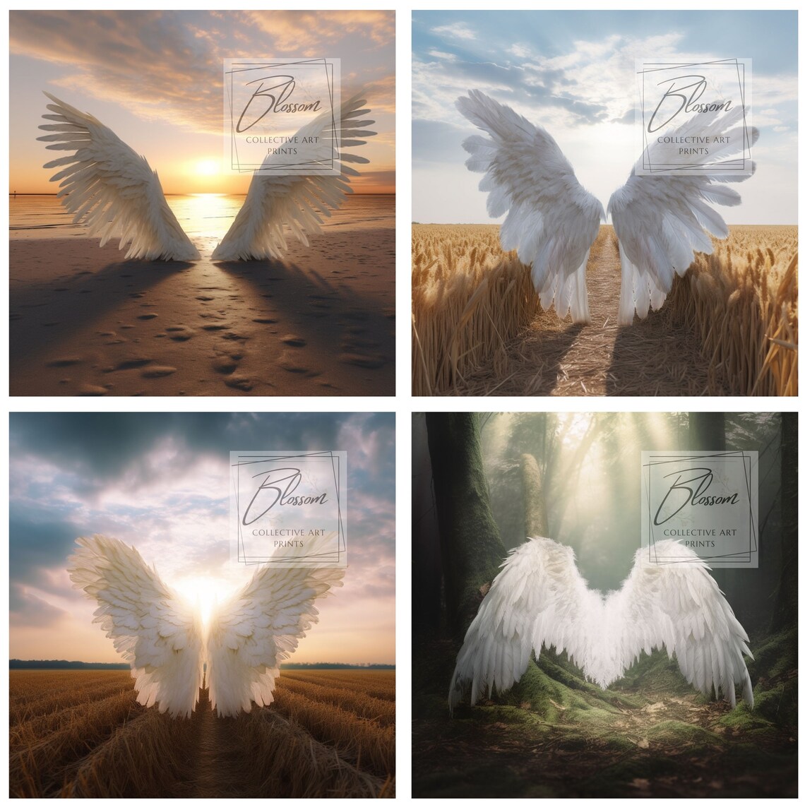 15 X Digital Backdrops, Elegant Angel Wings Background, Wing Digital ...
