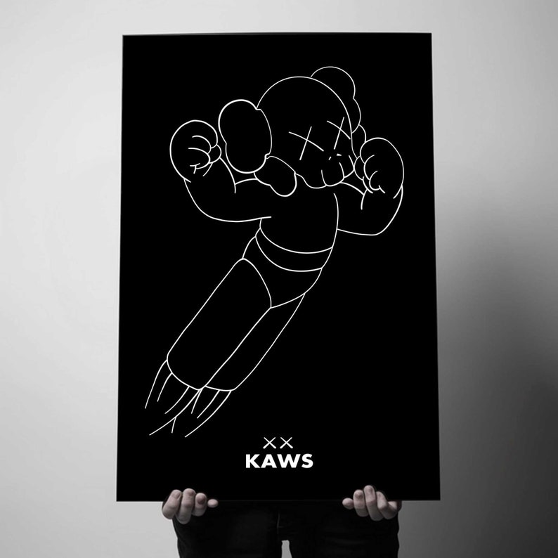 Schwarzweiße Kaws Drucke Poster 3er Set Kaws Kaws Figur Hypebeast ...