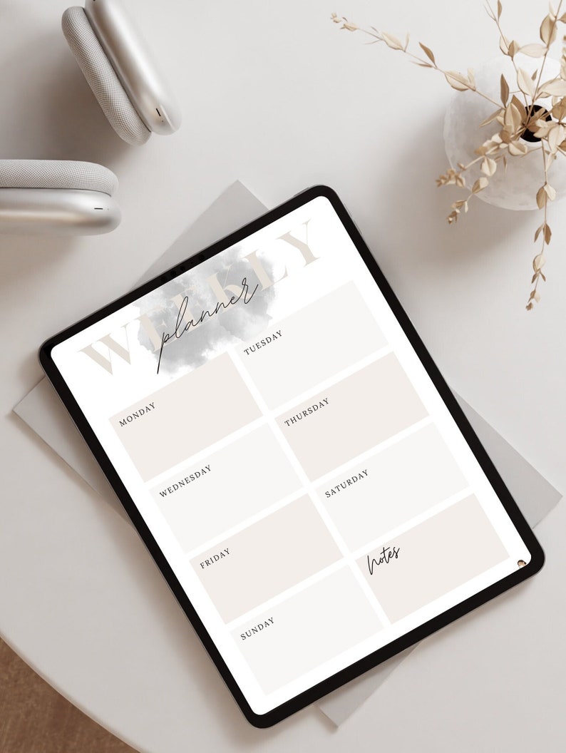 Minimal Aesthetic Weekly Overview Planner - Etsy