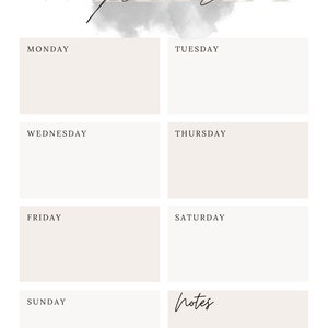 Minimal Aesthetic Weekly Overview Planner - Etsy