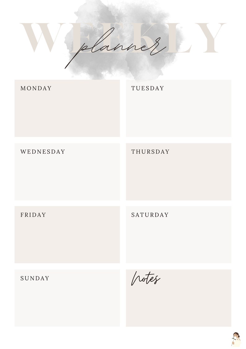 Minimal Aesthetic Weekly Overview Planner - Etsy