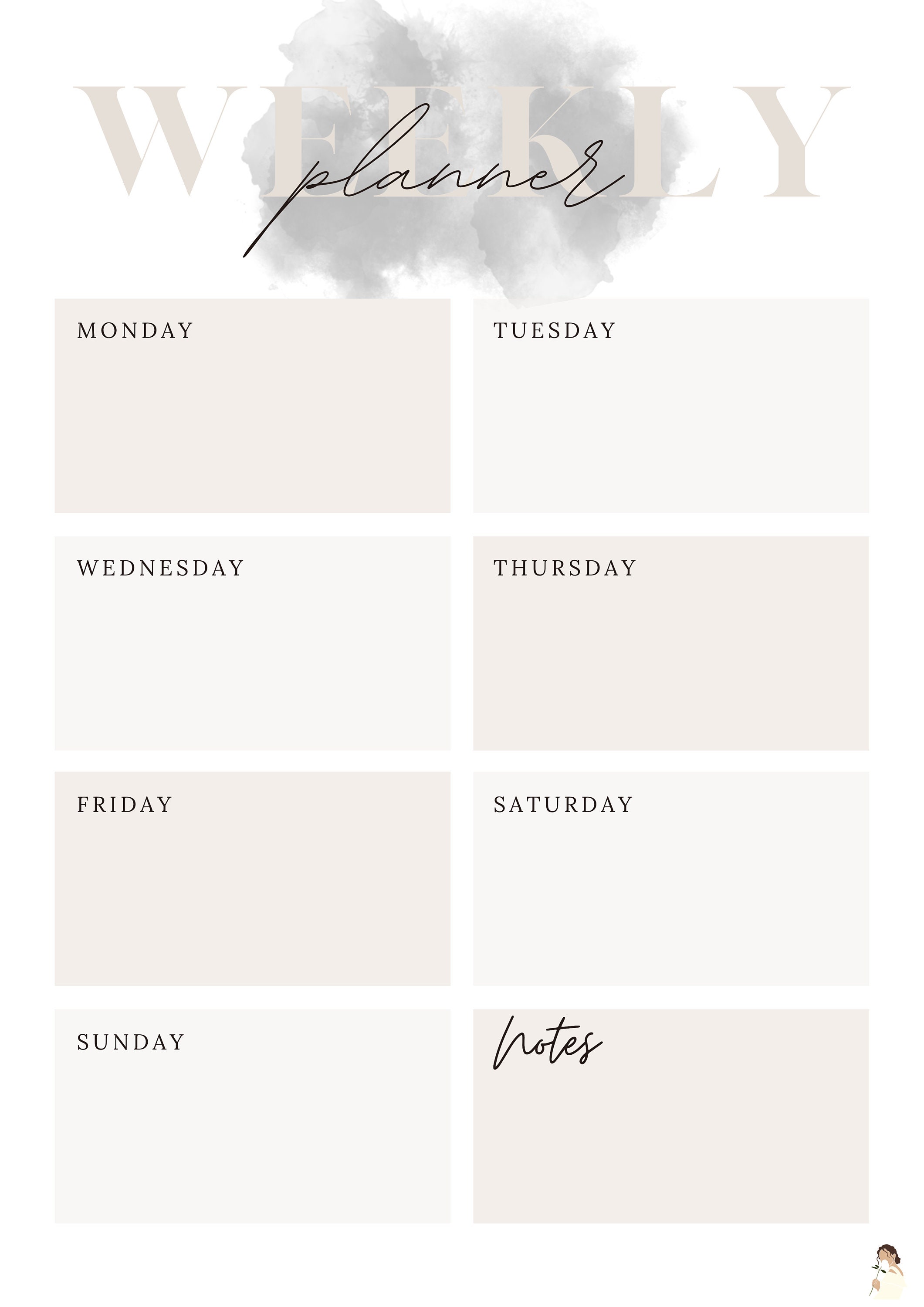 Minimal Aesthetic Weekly Overview Planner - Etsy
