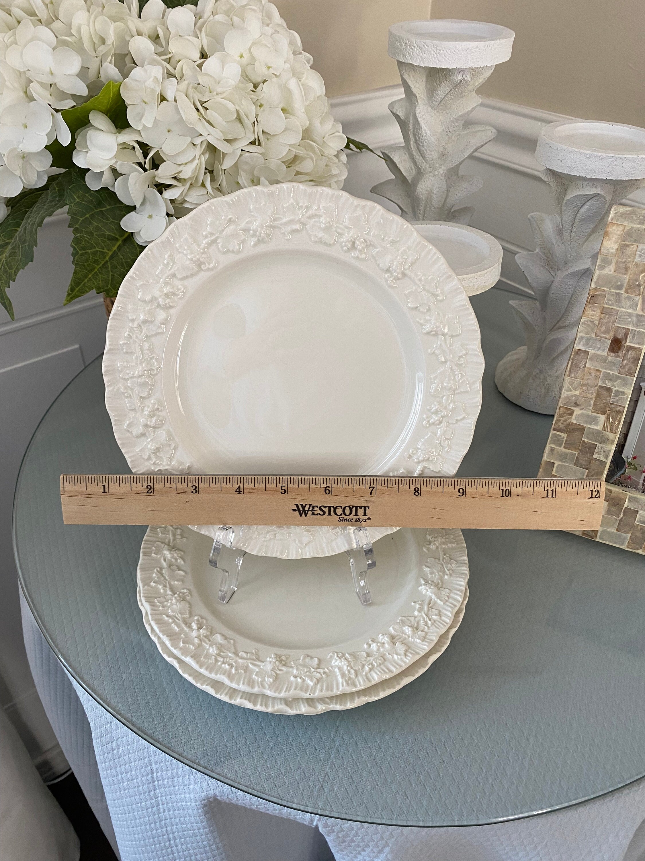 Wedgwood Queensware Cream on Cream Plates (white) - Set of Four - Etsy