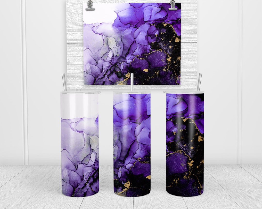 Modern 20oz Skinny Tumbler Sublimation Designs Purple Gold - Etsy