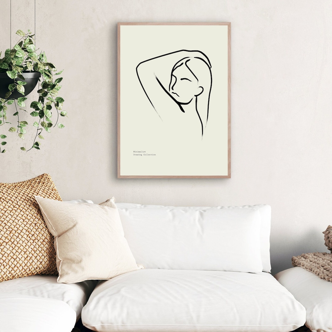 La Femme Line Wall Art Female Silhouette Abstract Printable - Etsy