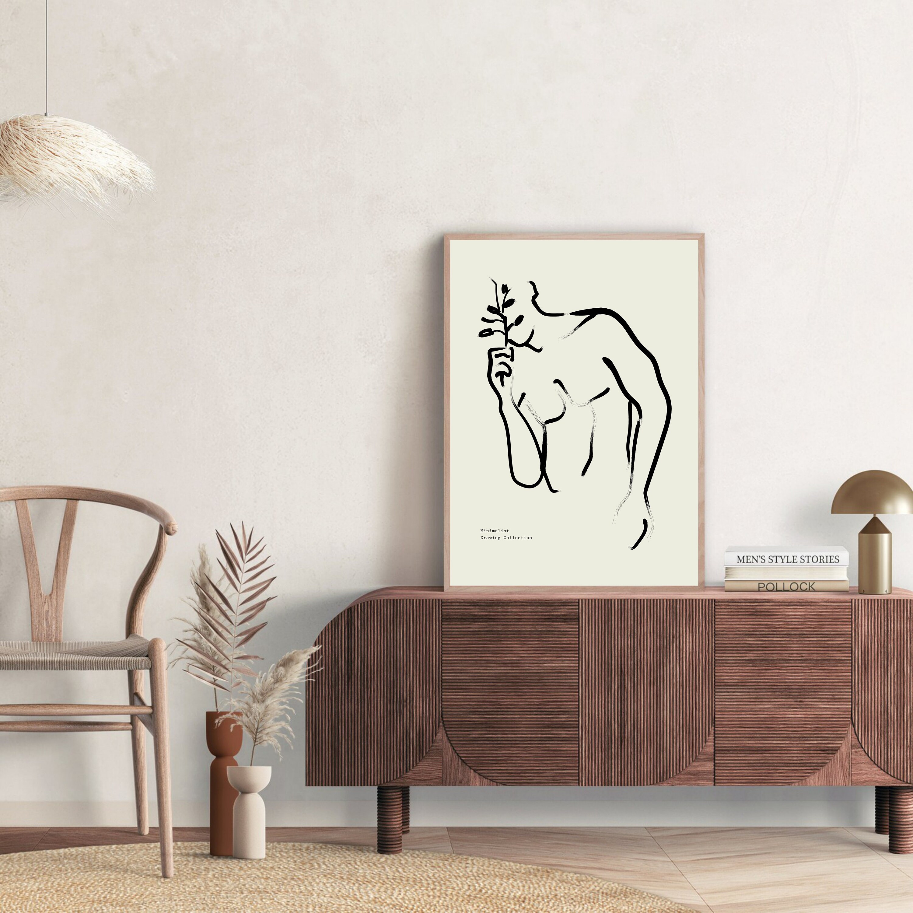 Minimalist Male Body Line Wall Art Man Silhouette Modern - Etsy