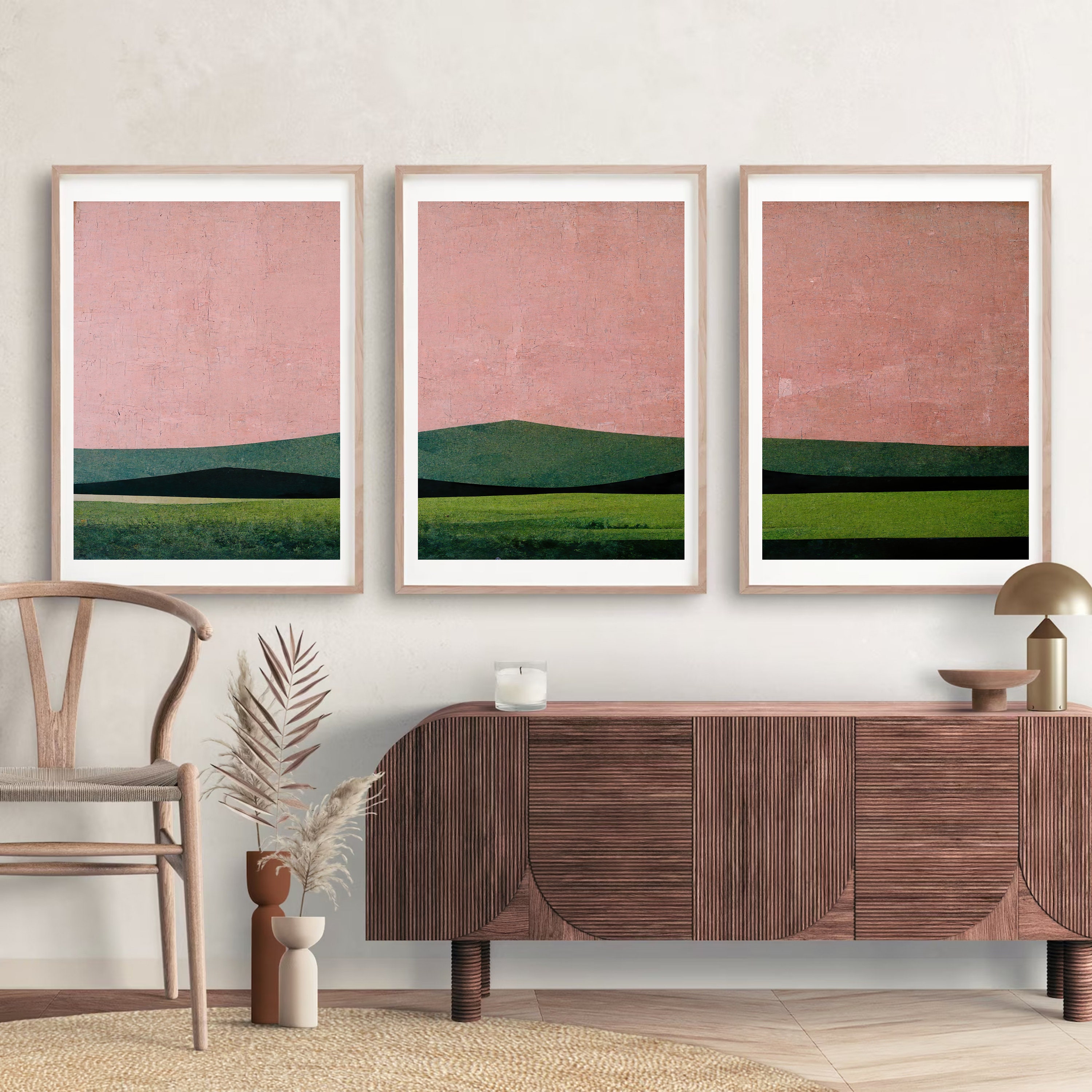 Colorful Pastel Printable Wall Art Set of 3 Minimalist - Etsy