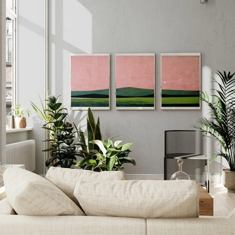 Colorful Pastel Printable Wall Art Set of 3 Minimalist - Etsy