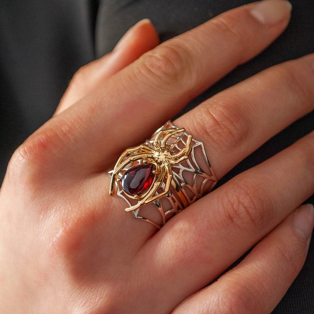 Spider Web Stacking Rings 18k Gold Plated Spider Web Ring 925 Sterling ...