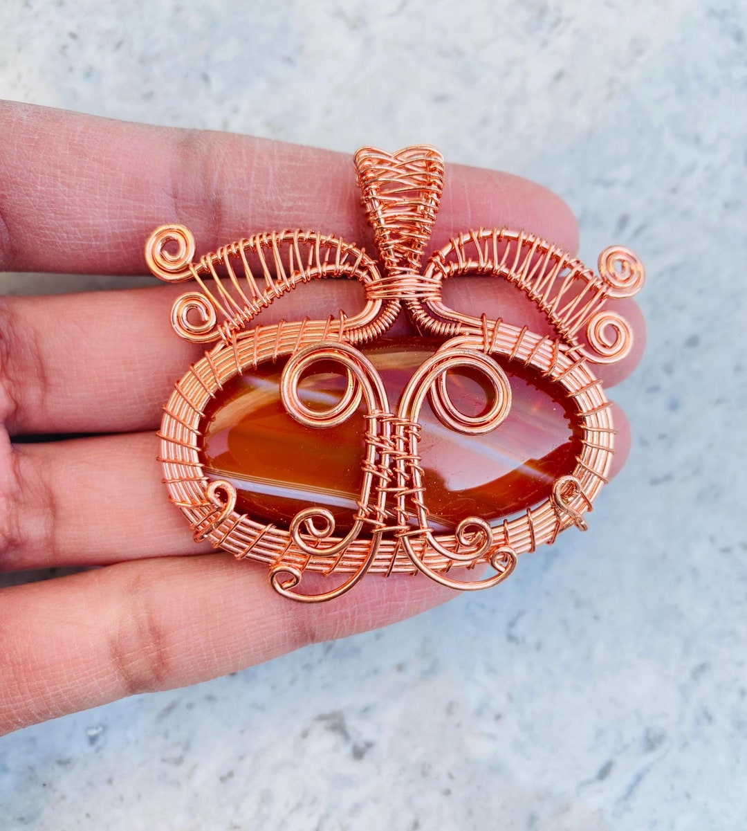Most Beautiful Agent Copper Antique Wire Wrapped Pendant, Handmade ...