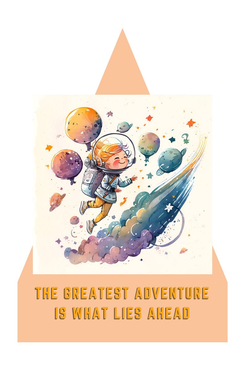 Printable Inspiring Little Girl Astronaut Poster the Greatest Adventure ...