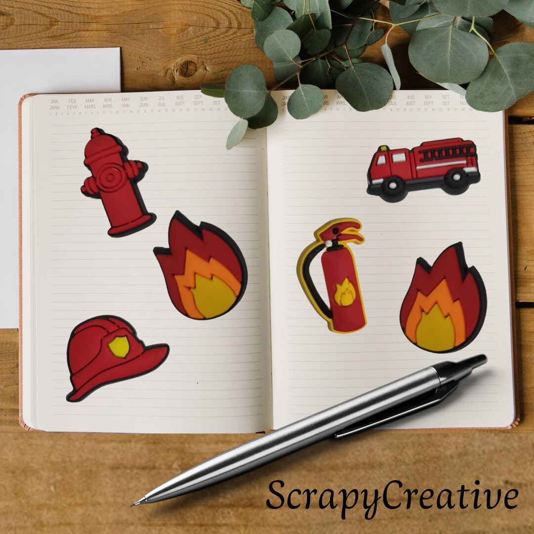 2D Soft Resin Subject to Stick for Scrapbooking, Firefighter Theme ...