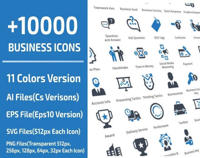10000 Business Professional Icon Set Pack - Etsy