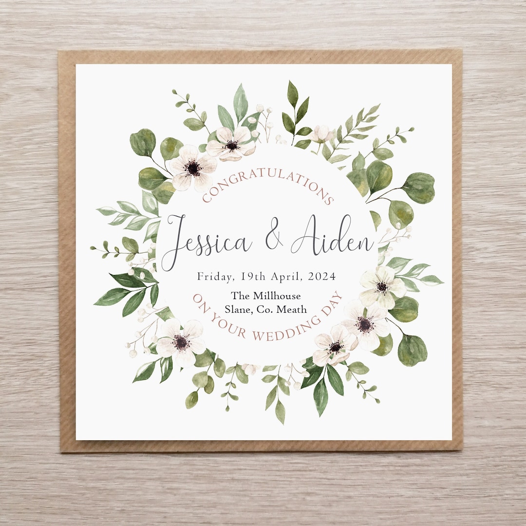 Personalised Wedding Card for Couple. Card for Newlyweds, Irish Made ...