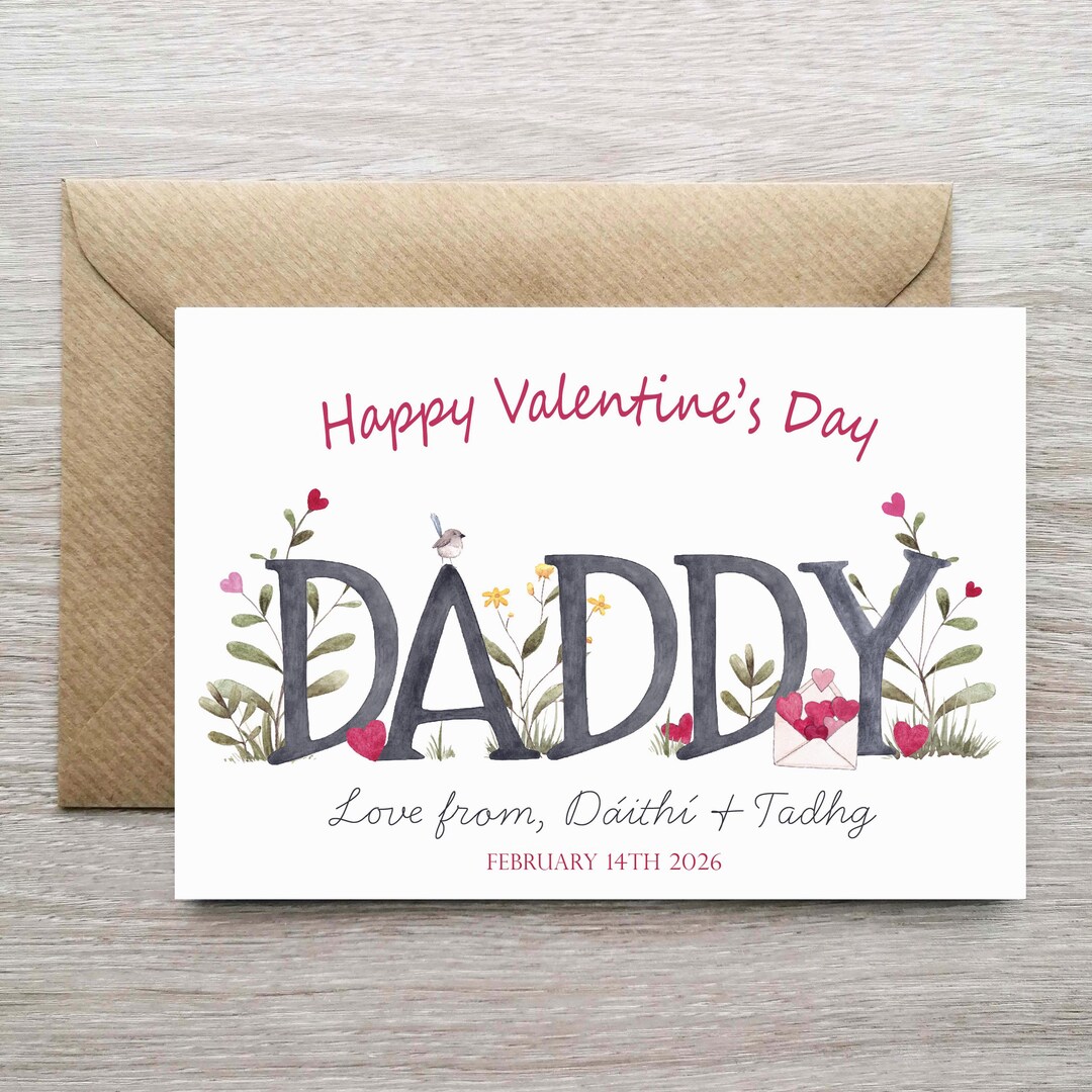 Valentines Day Card for Dads & Grandads From Child, Personalised ...