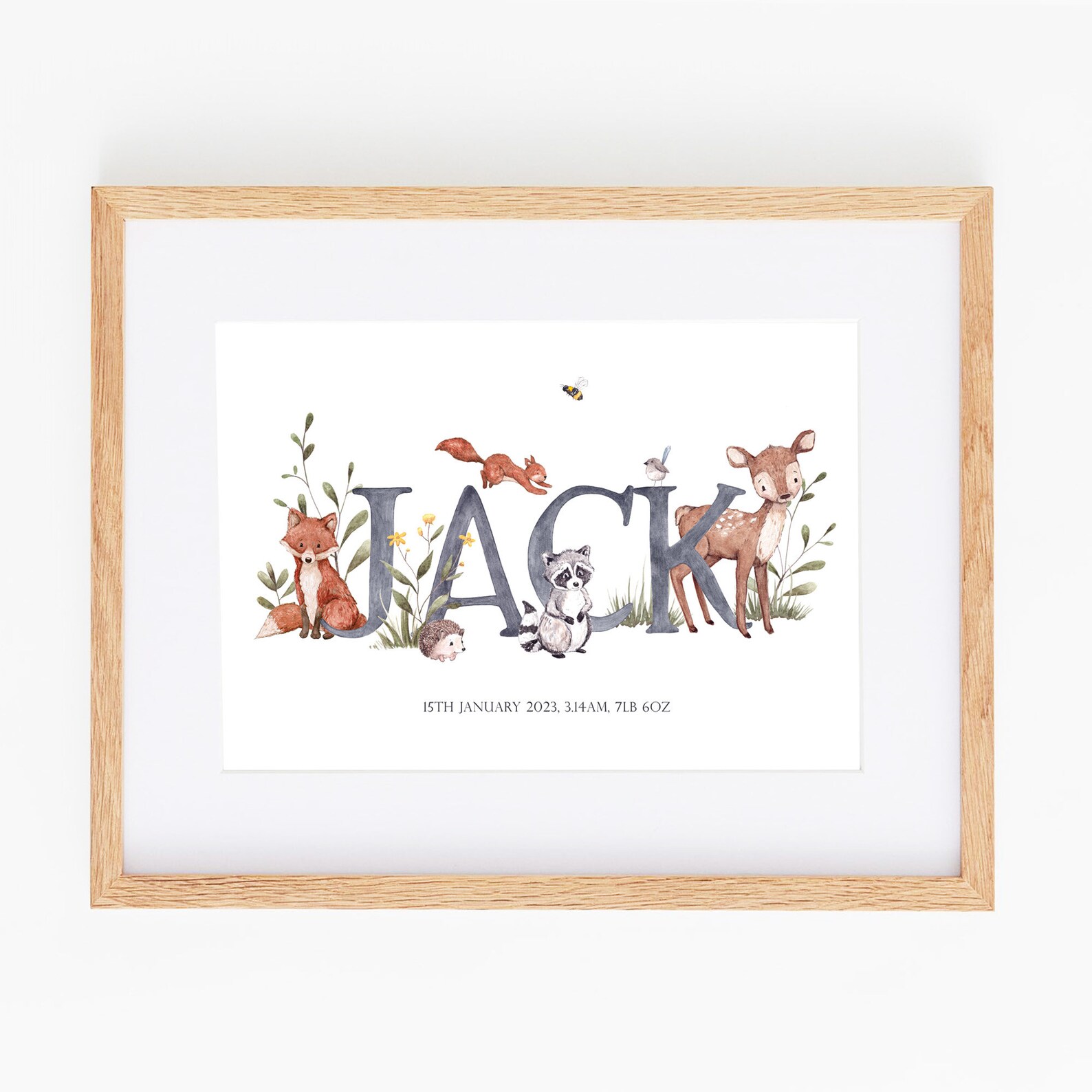 Boys Woodland Name Print Personalised Name Wall Art Art - Etsy Ireland