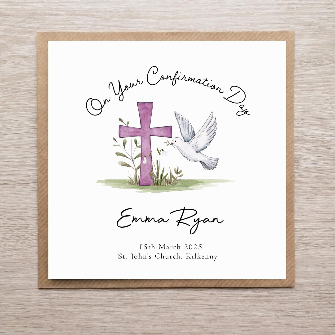 Girls Personalised Confirmation Card. Girls Confirmation Day Card ...