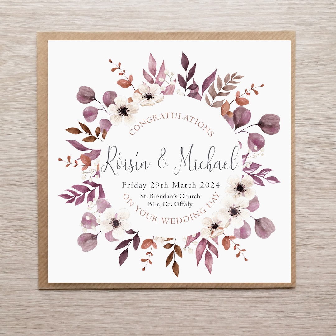 Personalised Wedding Card for Couple. Card for Newlyweds, Irish Made ...