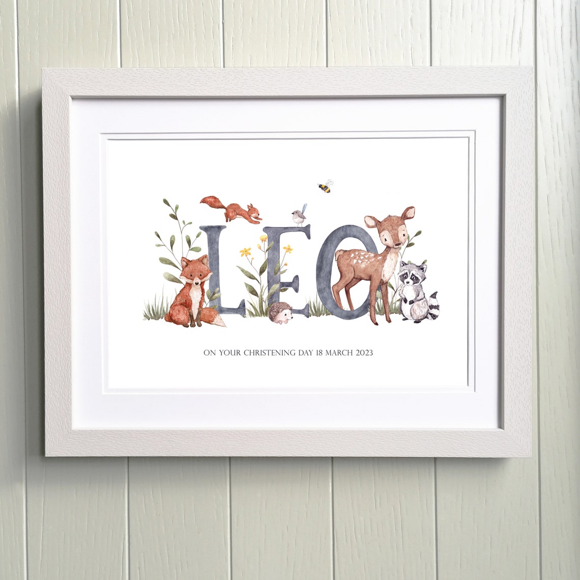 Boys Woodland Name Print Personalised Name Wall Art Art - Etsy Ireland