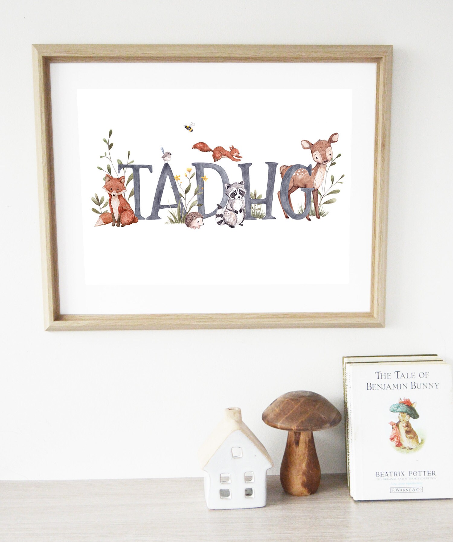 Boys Woodland Name Print Personalised Name Wall Art Art - Etsy Ireland