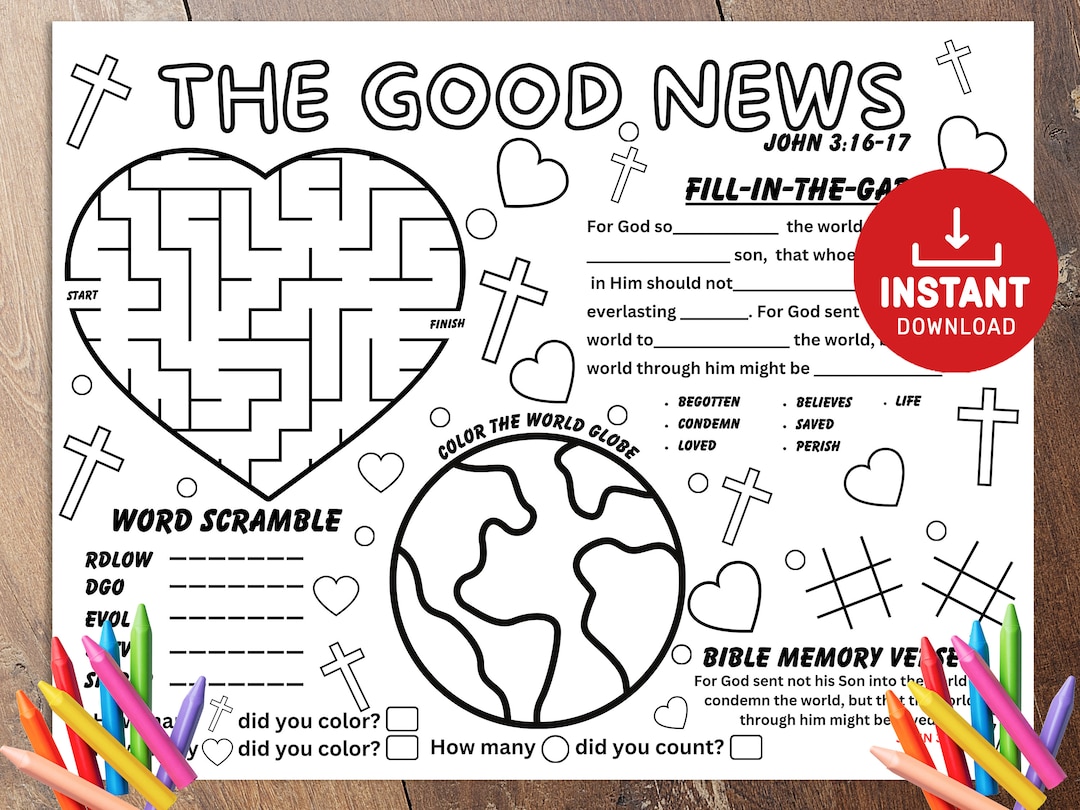 The Good News John 3:16, Bible Activity, Sunday Activities, Bible ...