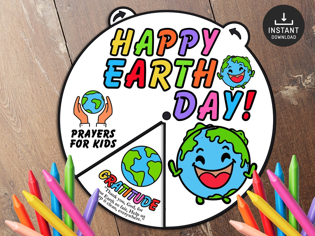 Earth Day Coloring Wheel, Earth Day Activity, Earth Day Preschool ...
