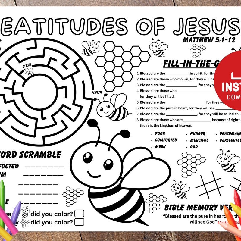 Kid Beatitudes Poster - Etsy UK