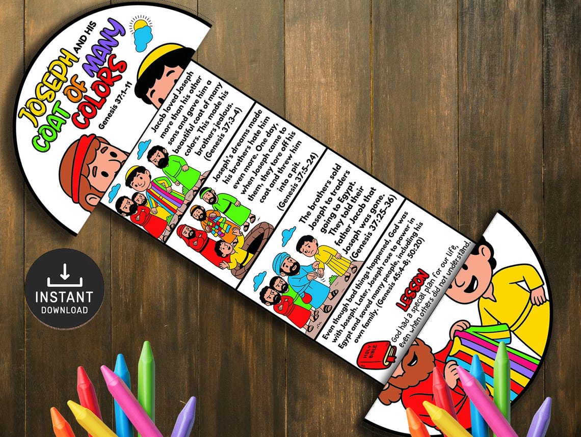 Joseph's Coat of Many Colors, Folding Surprise Bible Story Craft, Kids ...