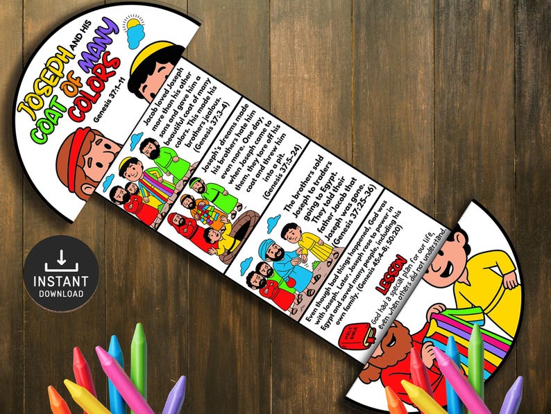 Joseph's Coat of Many Colors, Folding Surprise Bible Story Craft, Kids ...
