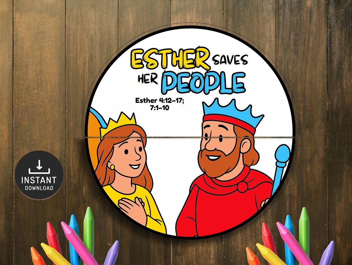 Esther Bible Story Craft, Folding Surprise Activity (digital Download ...