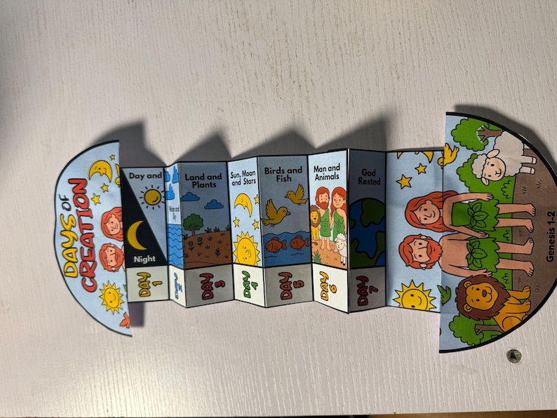 Days of Creation Folding Surprise Bible Story Craft, Bible Story ...