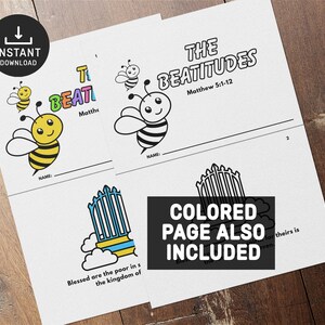 Beatitudes Mini Book, Sunday School Craft, Church Kids Activity, Sunday ...