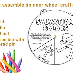 Salvation Coloring Wheel, Printable Bible Verse Activity, Watercolor ...