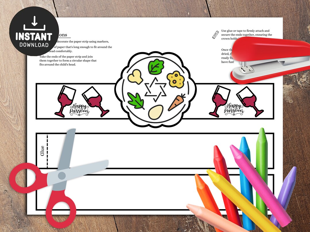 Passover Paper Crown, Passover Craft, Passover Activity, Bible Activity ...