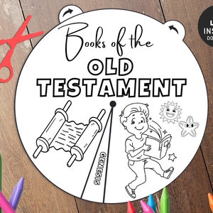 Books of the Bible, Old & New Testament Coloring Wheel, Printable Bible ...