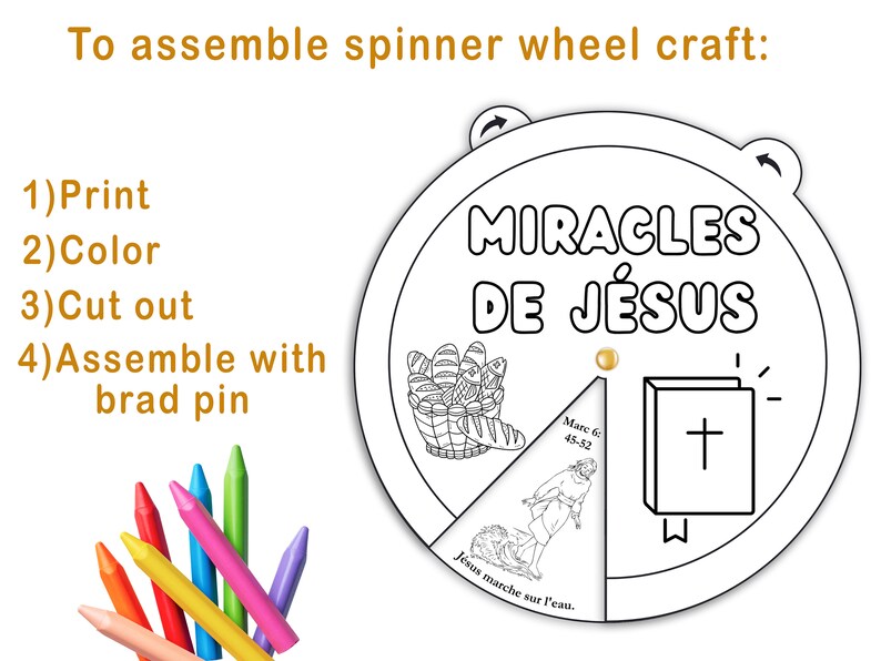 Miracles of Jesus Coloring Wheel, Printable Bible Verse Activity ...