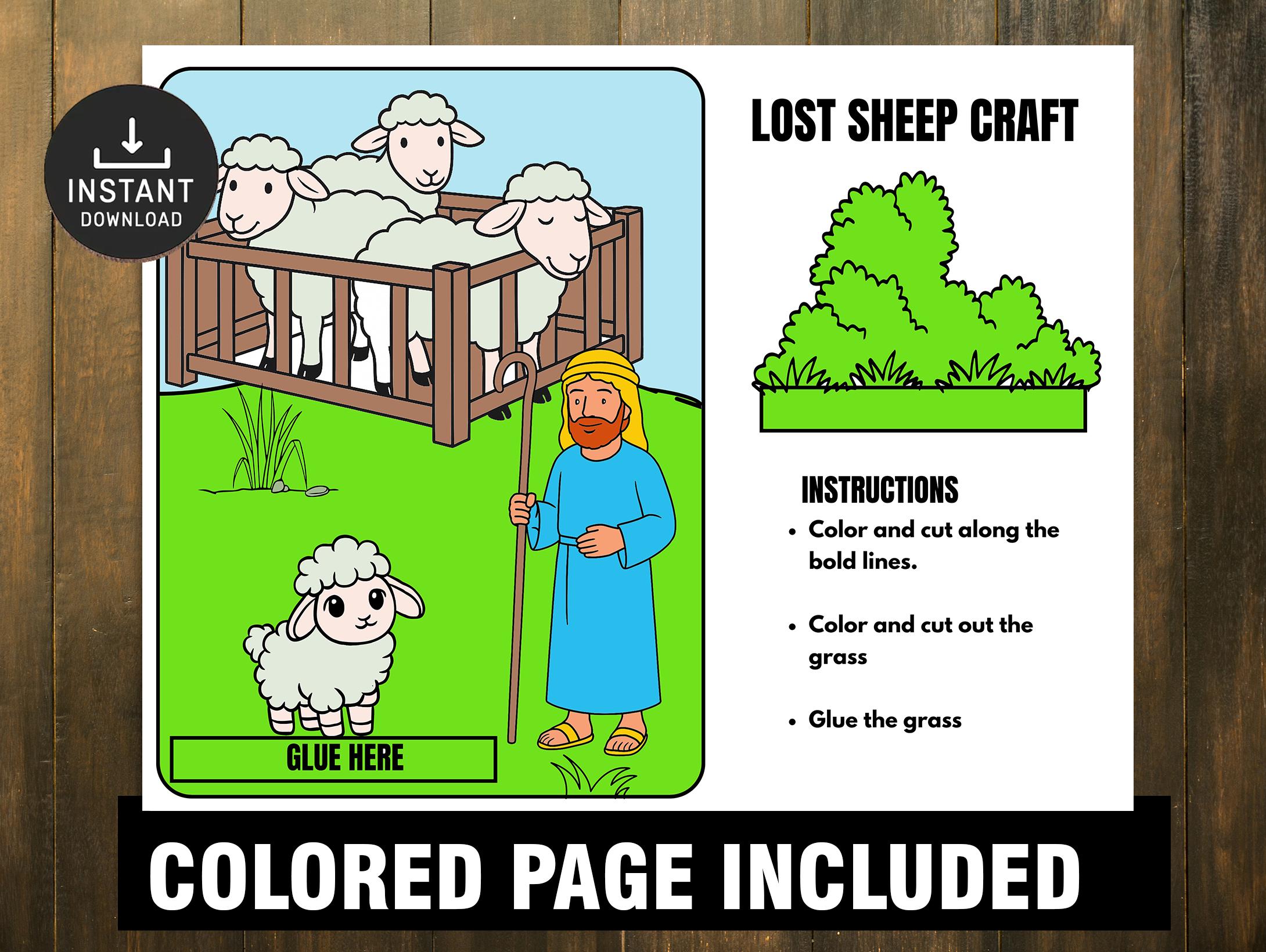 The Lost Sheep Bible Story Craft, Kids Bible Lesson, Memory Game ...