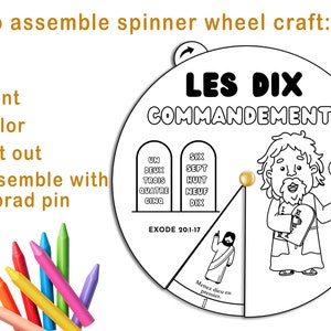 Ten Commandments Coloring Wheel, Bible Activity, Kids Bible Lesson ...